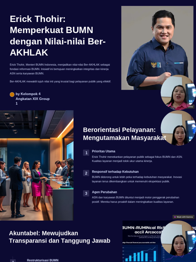 Erick Thohir Memperkuat BUMN Dengan Nilai Nilai Ber AKHLAK | PDF