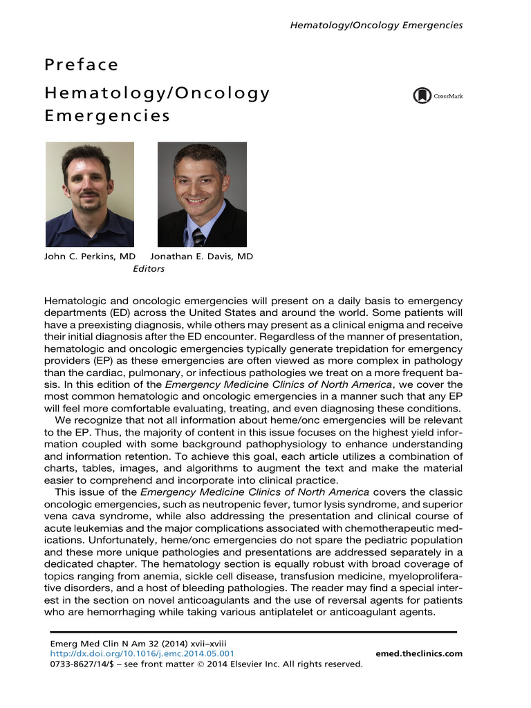 Hematology Oncology Emergencies - Emc | PDF | Pathology | Medicine