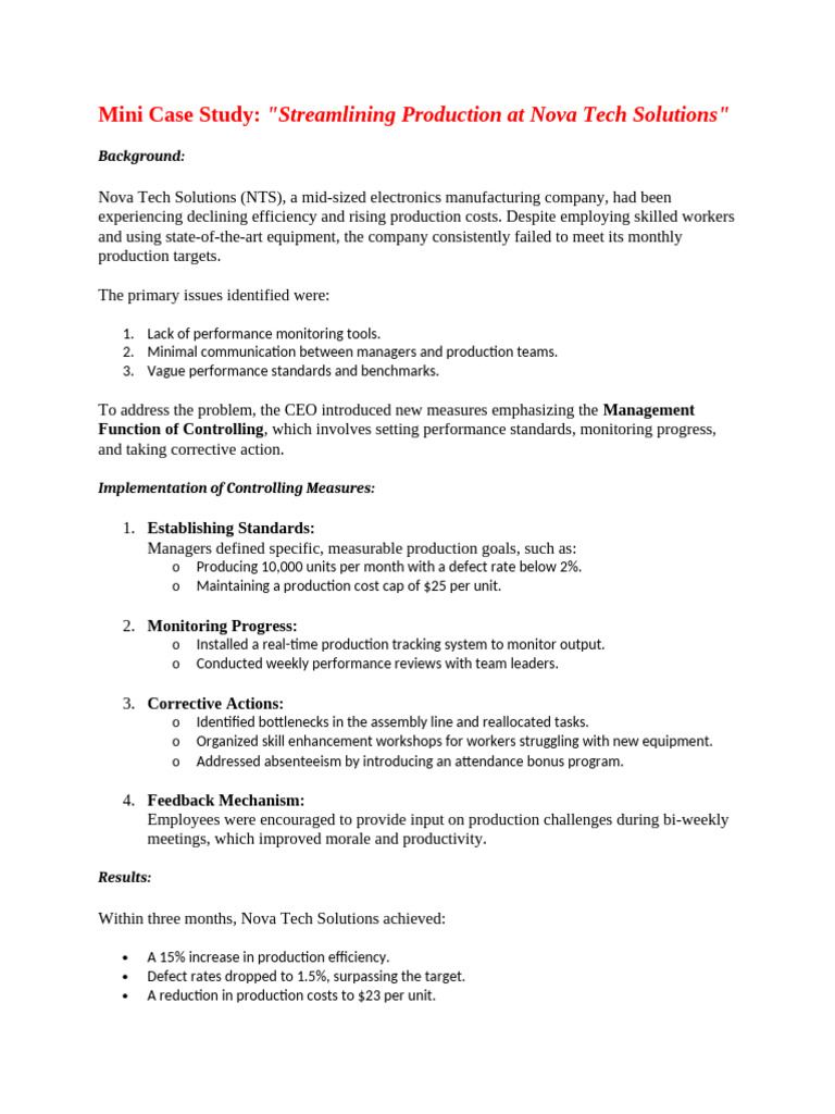 Sample Case Studies For Business Management | PDF | Corporate Social ...