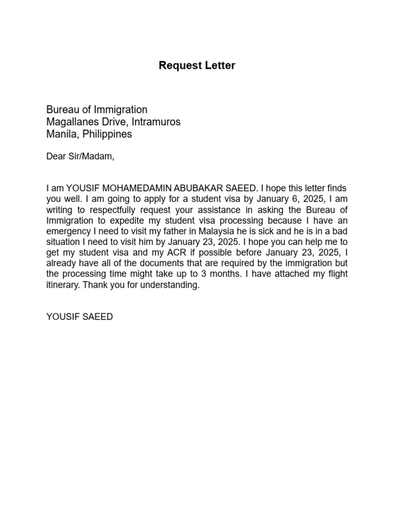 Request Letter BI Jan 23 | PDF