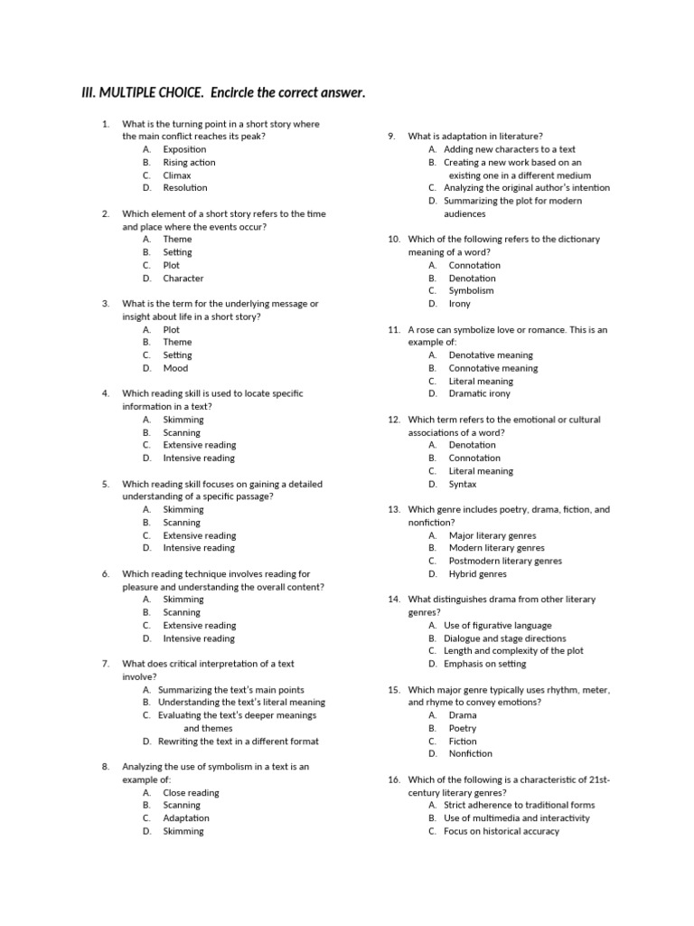 Q2 summative test 2 | PDF | Poetry | Genre