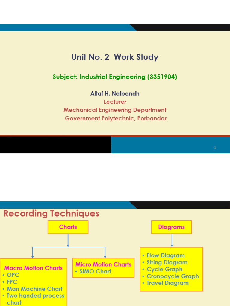 Industrial Engineering Work Study | PDF