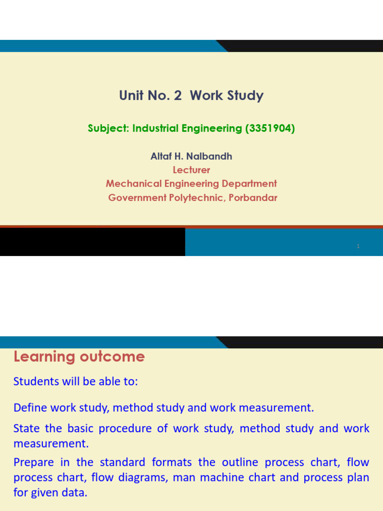 Lec - 01 - Introduction To Workstudy | PDF | Business
