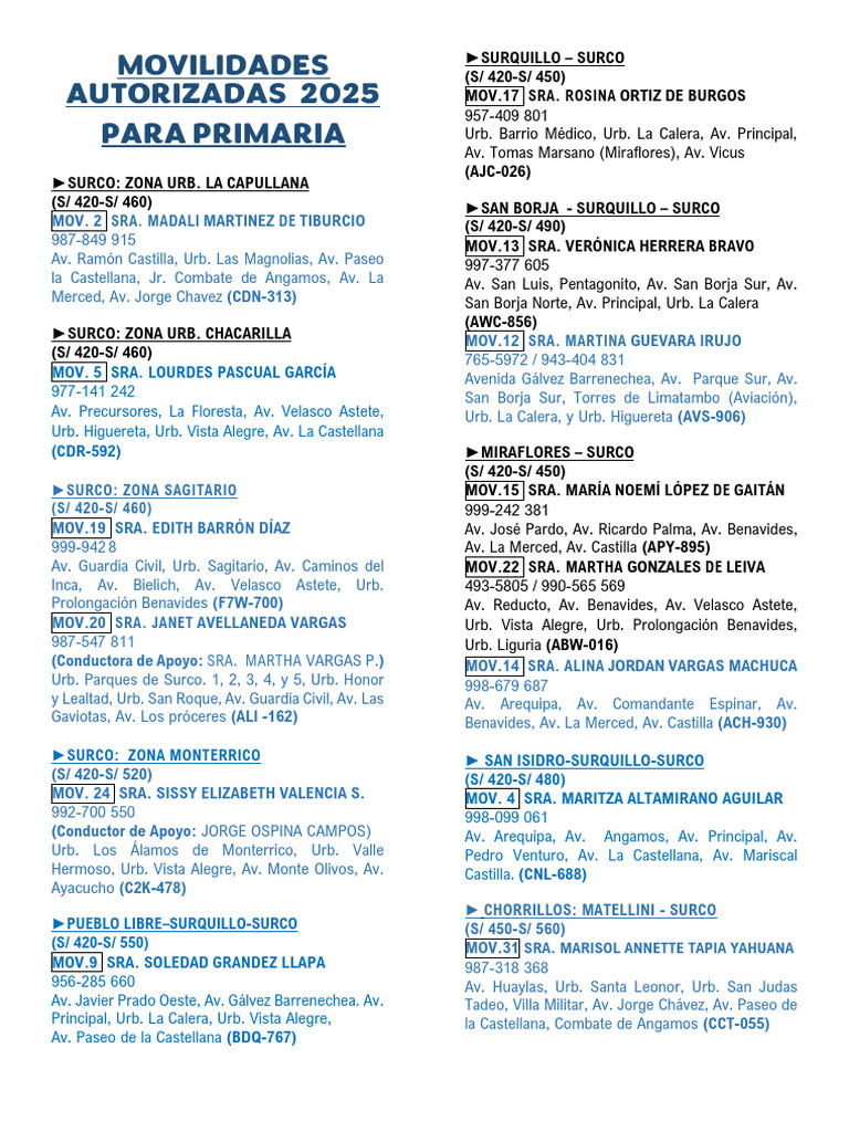 Triptico 2025 PRIMARIA Y SECUNDARIA Con Placas y Precios | PDF