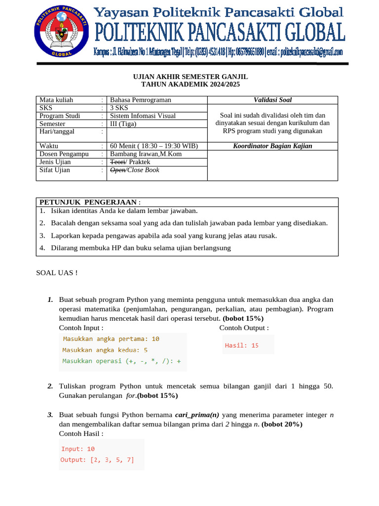 UAS Bhs Pemrograman | PDF