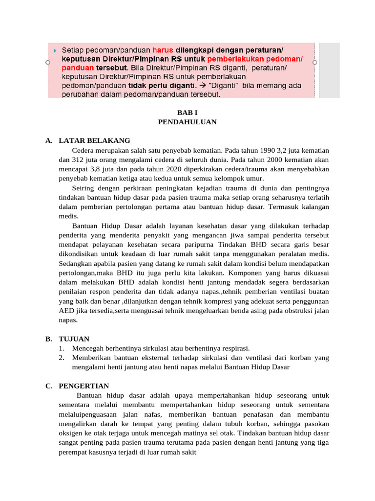Panduan Bantuan Hidup Dasar (BHD) | PDF