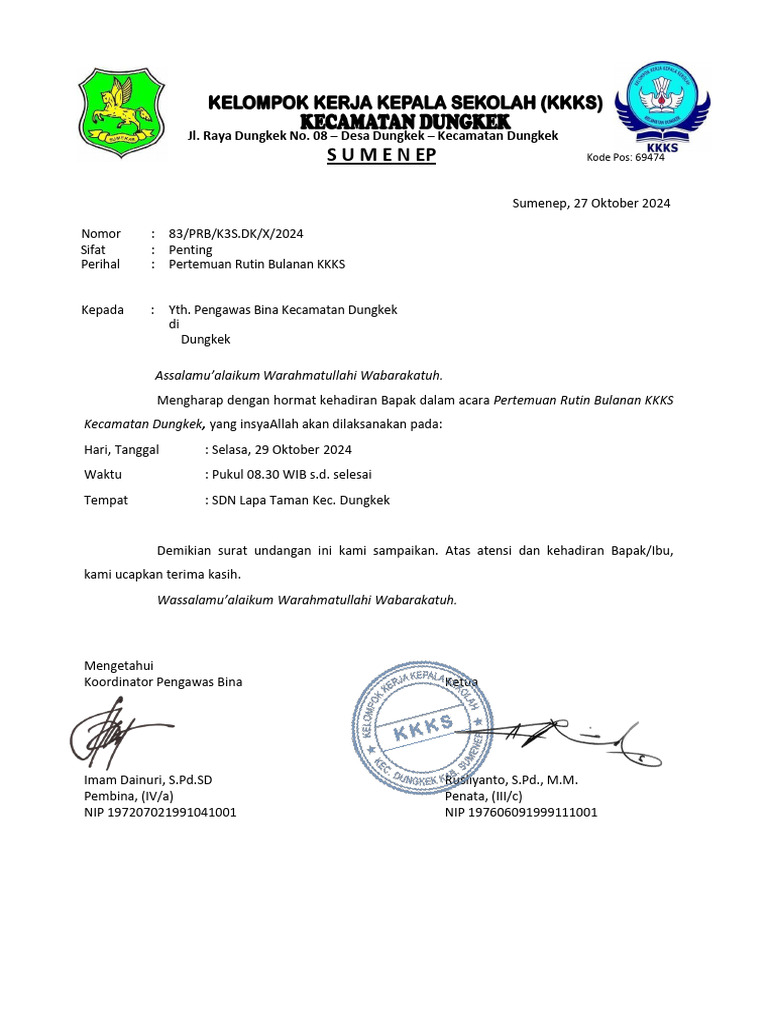 84 Undangan Rapat K3S | PDF