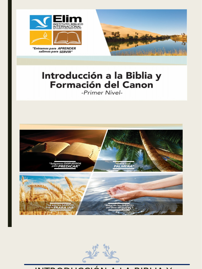 Elim en la Biblia: Introducción y Canon | PDF | Biblia | Dios