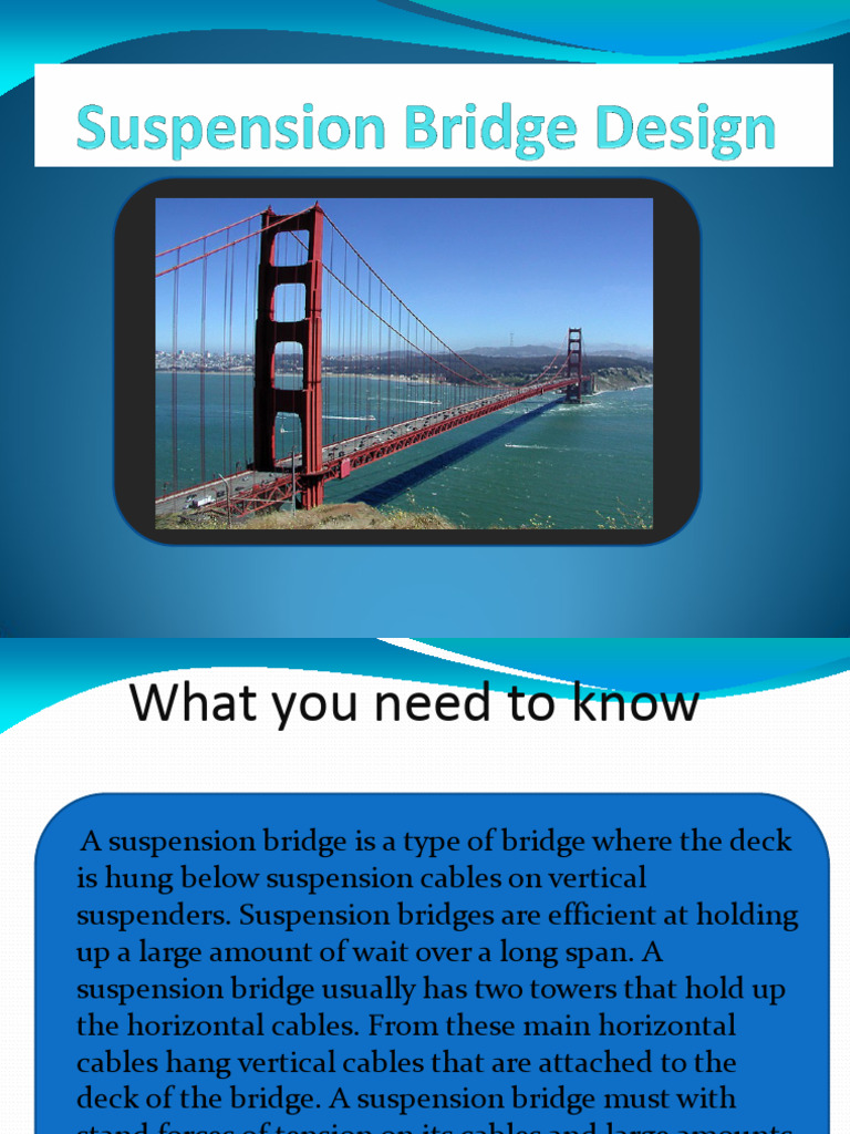 Suspension Bridge Design | PDF | Bridge | Civil Engineering