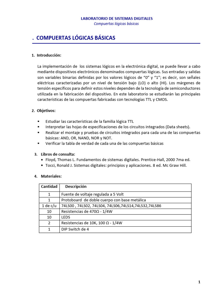 Compuertas Lógicas Básicas en TTL y CMOS | PDF | Puerta lógica | Cmos