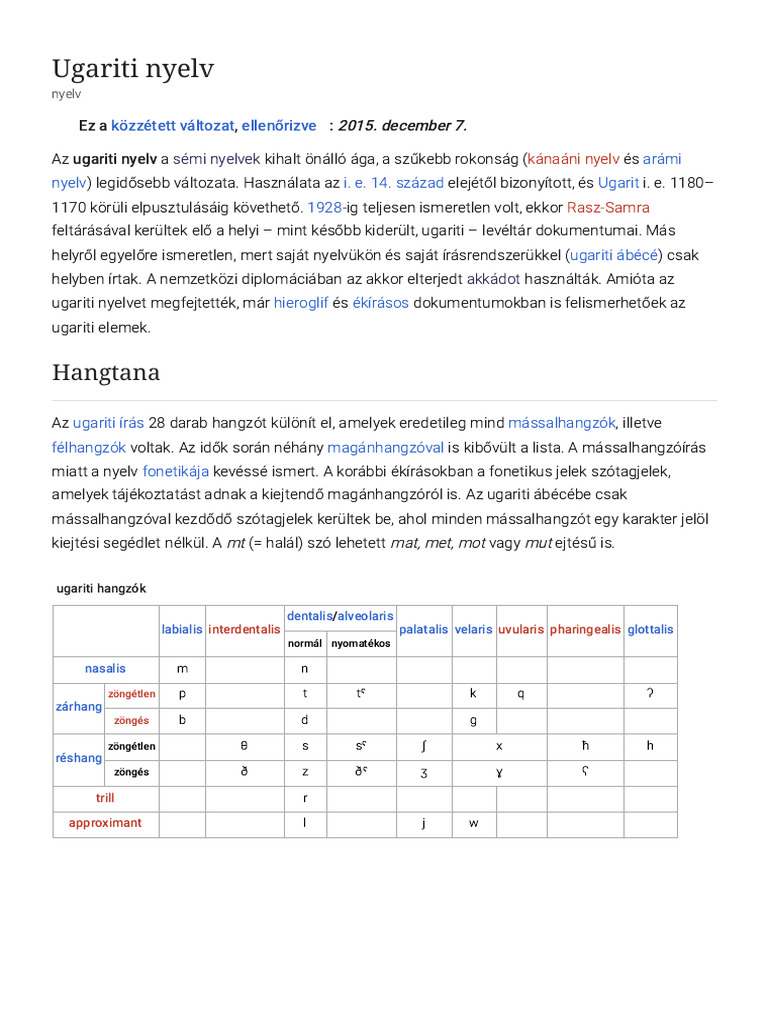 Ugariti nyelv | PDF