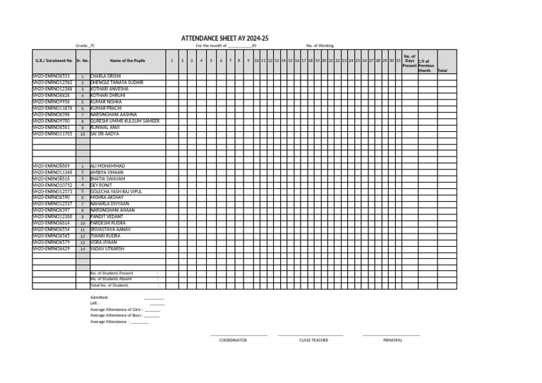 Attendance Sheet Copy | PDF