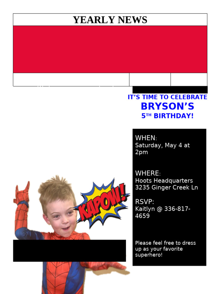 Bryson 5 Invitation | PDF
