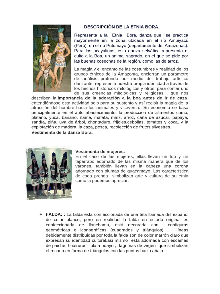 Descripcion Traje Tìpico Danza Bora | PDF