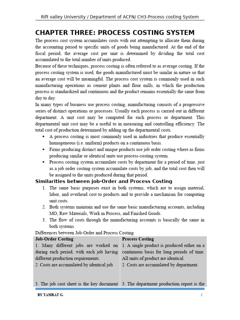 Chapter 3 Process Costing System | PDF | Cost Of Goods Sold | Inventory