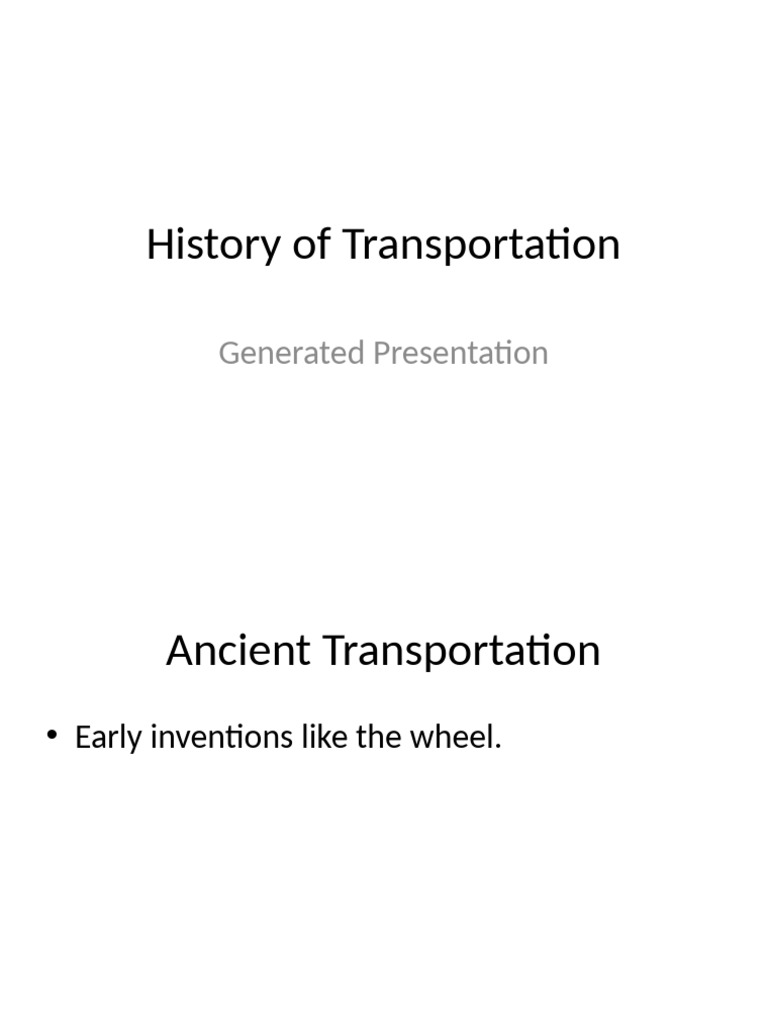 Transportation History | PDF