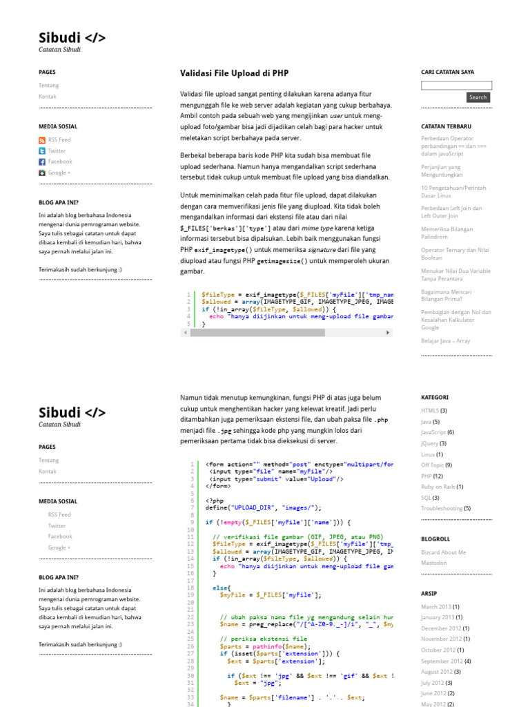 Validasi File Upload di PHP _ Sibudi | PDF