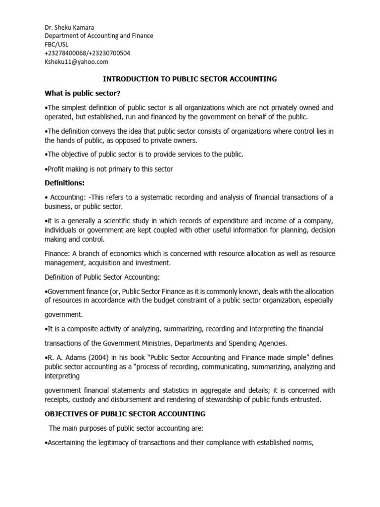 Introduction To Public Sector Accounting | PDF | Taxes | Expense