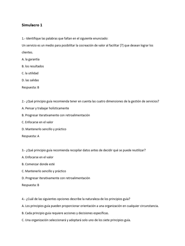 Simulacro 1 ITIL-SJ RPTAS | PDF | Software | Producto (Negocio)