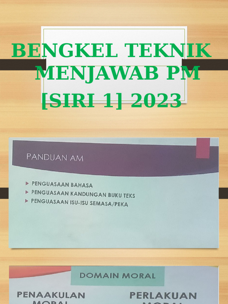 Bengkel Teknik Menjawab Pertama | PDF