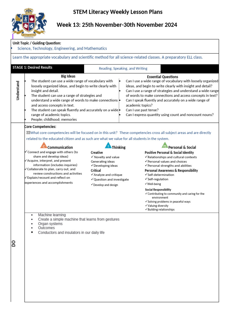 STEM Week 13 | PDF | Vocabulary | Cognition