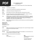 Emcee Script for Flag Ceremony | PDF
