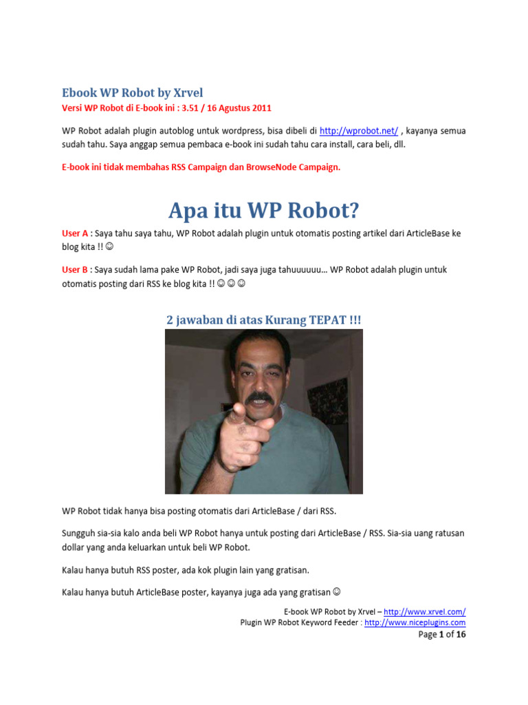 Panduan WP Robot untuk Autoblogging | PDF