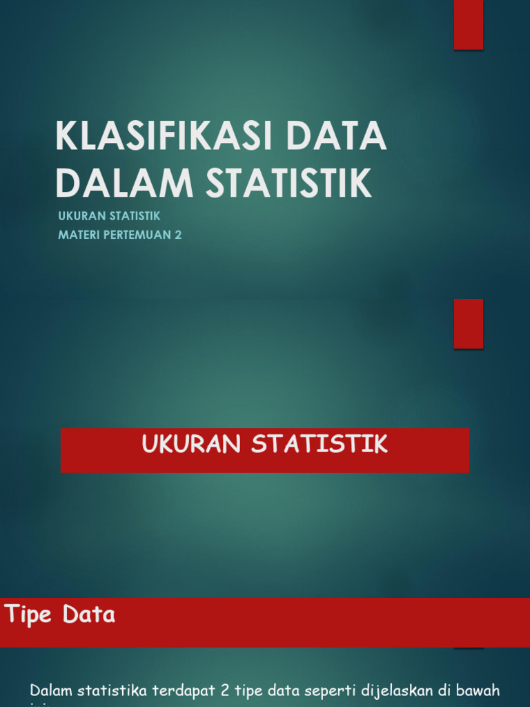 Klasifikasi Tipe Data dalam Statistik | PDF