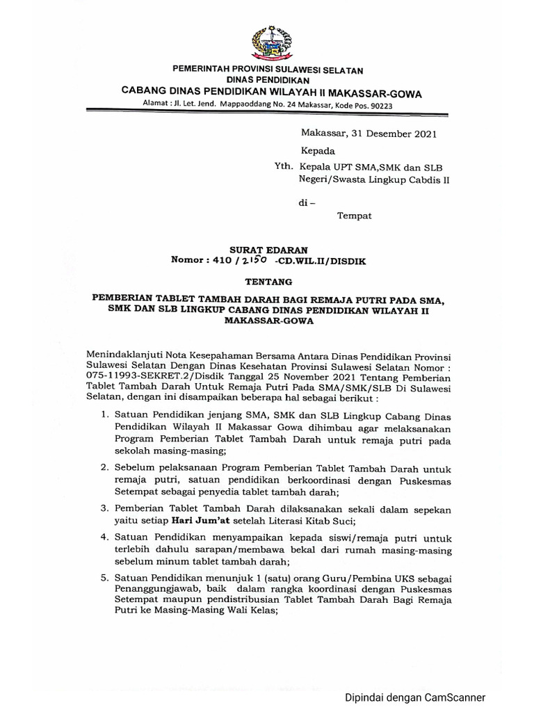 Surat Edaran TTD | PDF