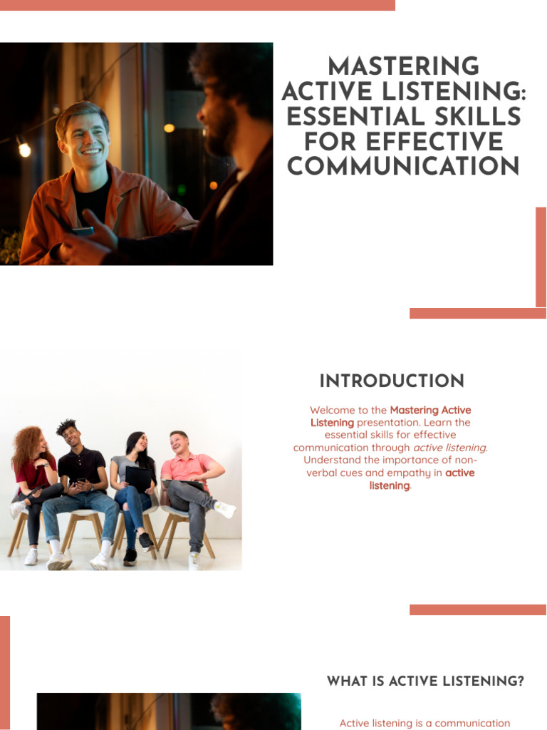 Master Active Listening Skills Today | PDF | Communication | Nonverbal ...