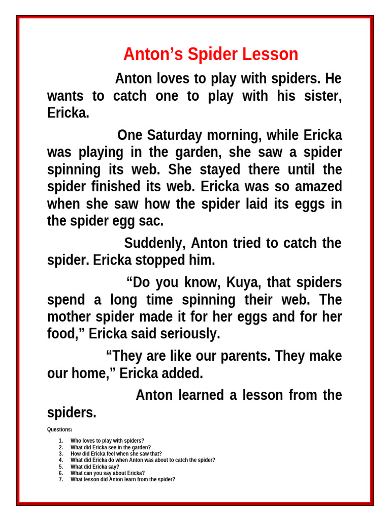 Anton's SPider Lesson | PDF