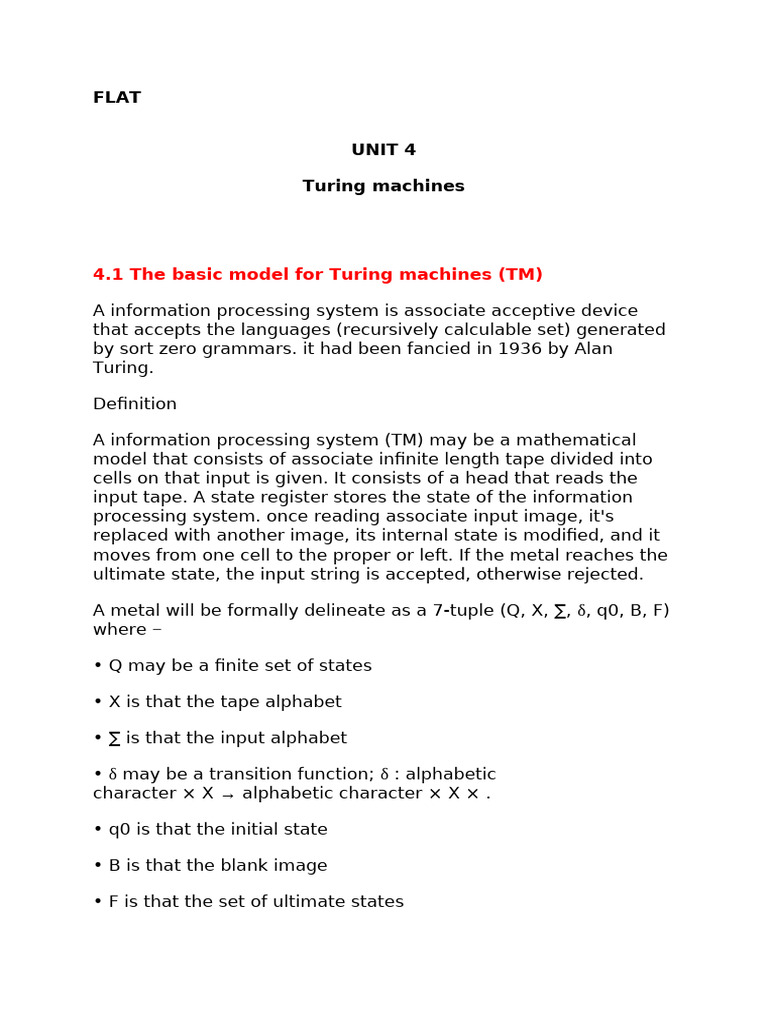 FLAT 4 | PDF | Theoretical Computer Science | Formalism (Deductive)
