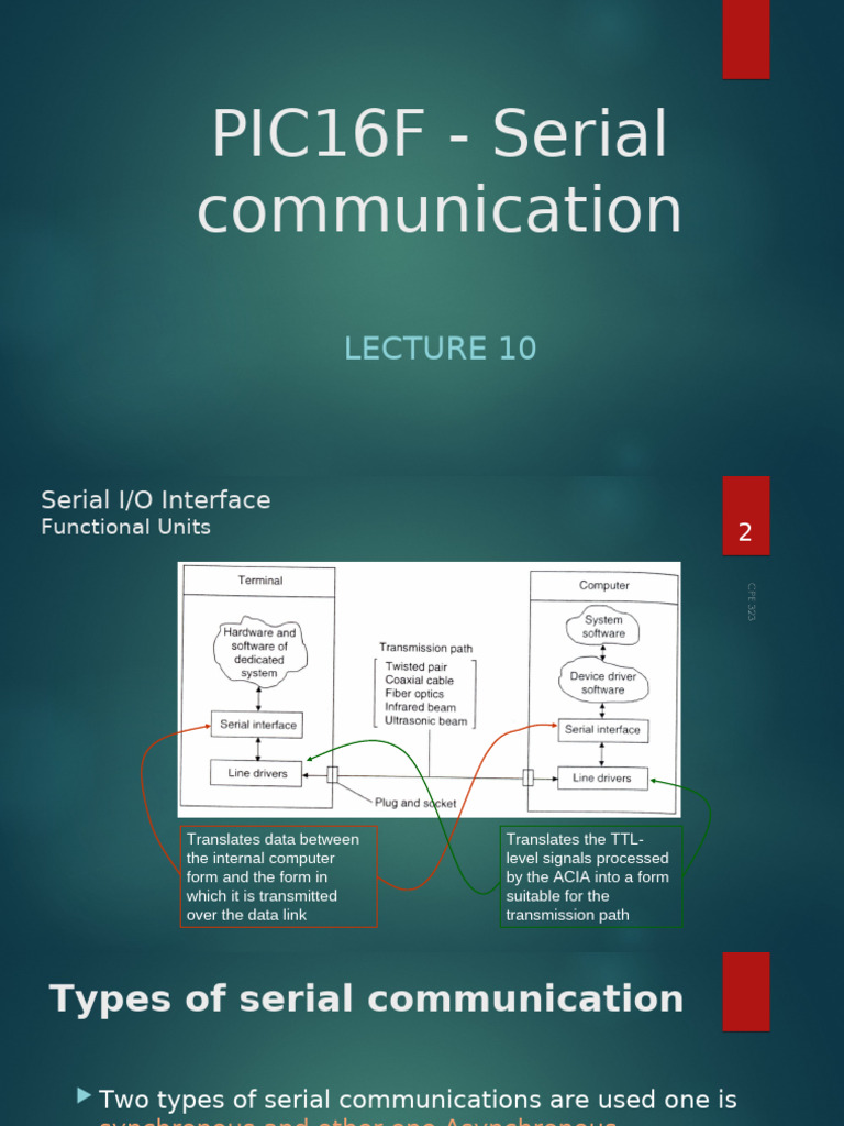 Lecture 07 - PIC16F Serial Communication | PDF | Computer Hardware ...