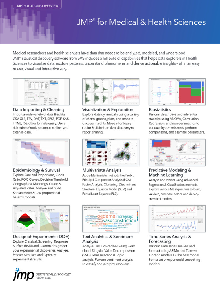 JMP For Medical and Health Sciences | PDF | Jmp (Statistical Software) | Sas (Software)