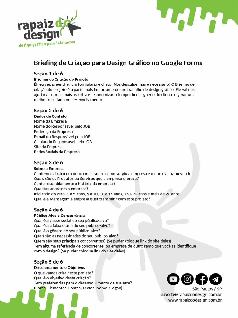 Briefing de Criação para Design Gráfico | PDF