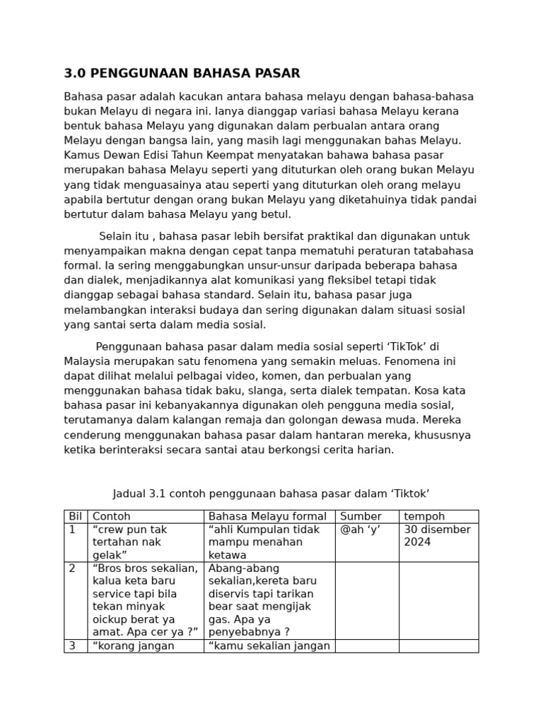 Draf 3 BM Bahasapasar | PDF