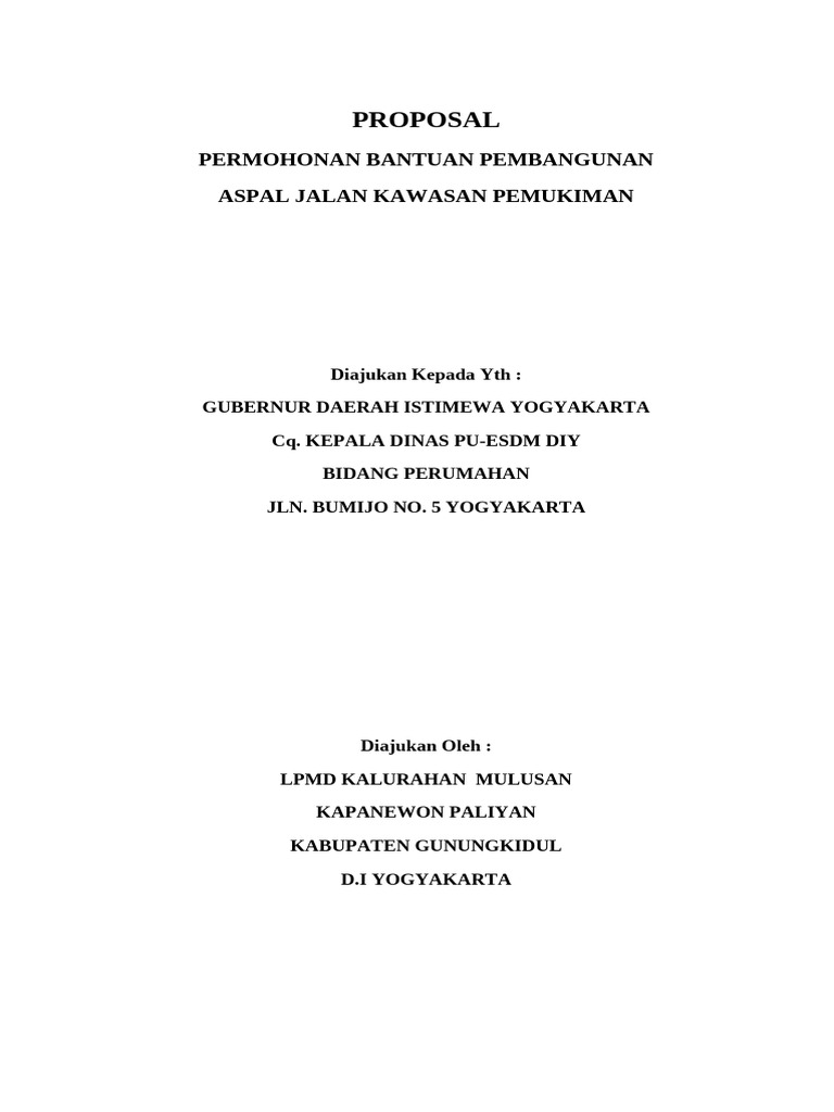 Proposal Bantuan Psu | PDF