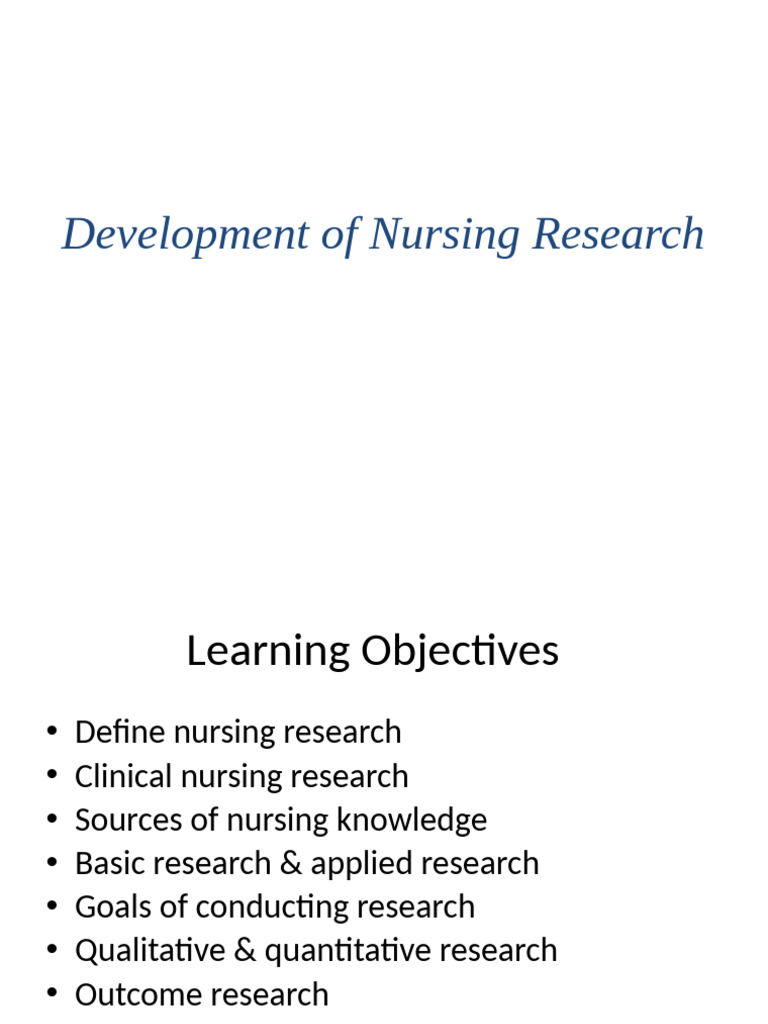 Development of Nursing Research | PDF | Scientific Method | Nursing
