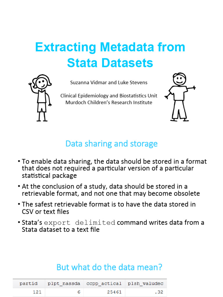 [Data & Variable Management] Extracting Metadata from Stata Datasets | PDF | Data | Metadata