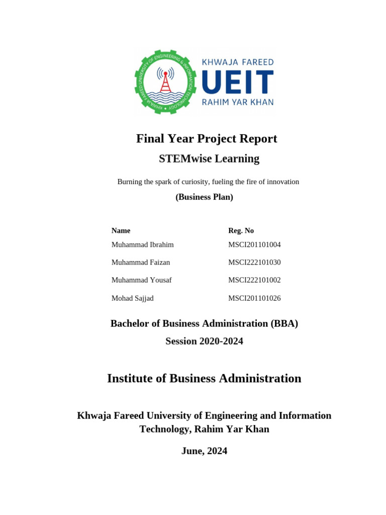 Final f1 FYP report - (STEMwise Learning) (1) | PDF | Partnership | Taxes