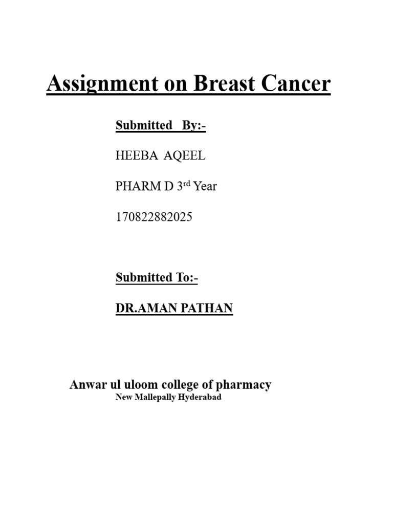 Assignment Heeba | PDF | Breast Cancer | Cancer