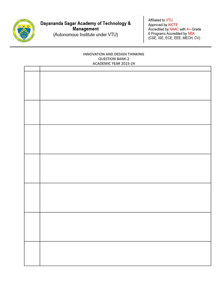 Idt Question Bank 2 | PDF | Analytics | Knowledge