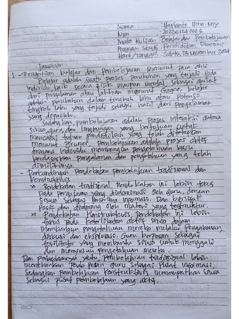 UTS belajar dan pembelajaran | PDF