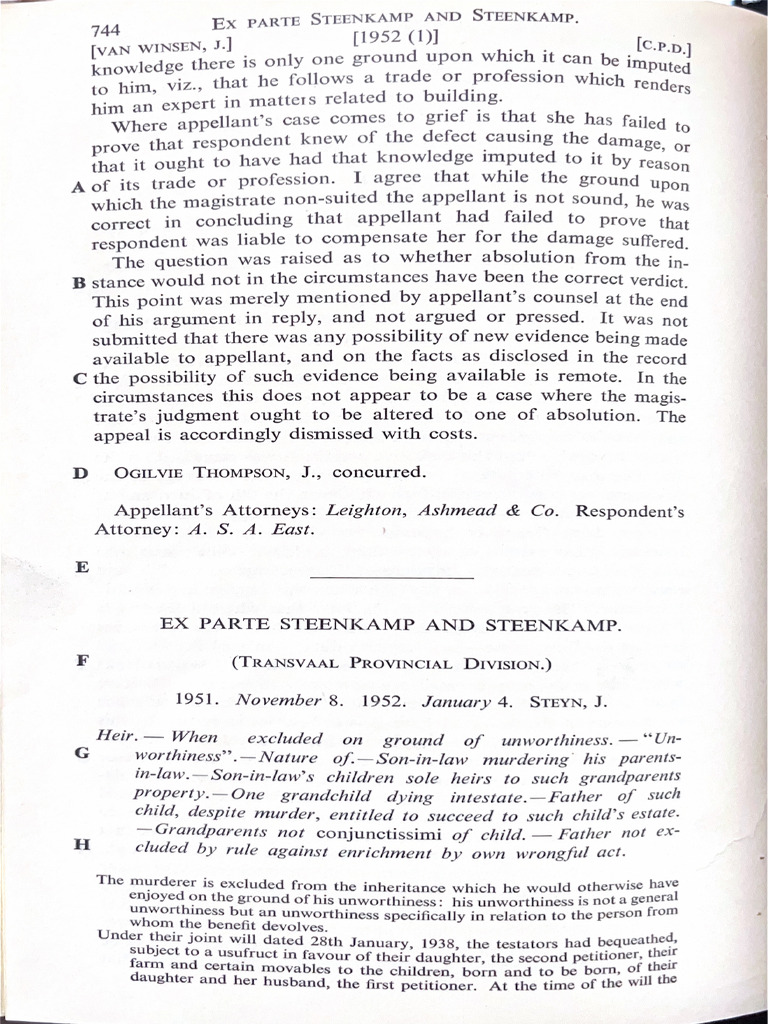 Steenkamp V Steenkamp | PDF