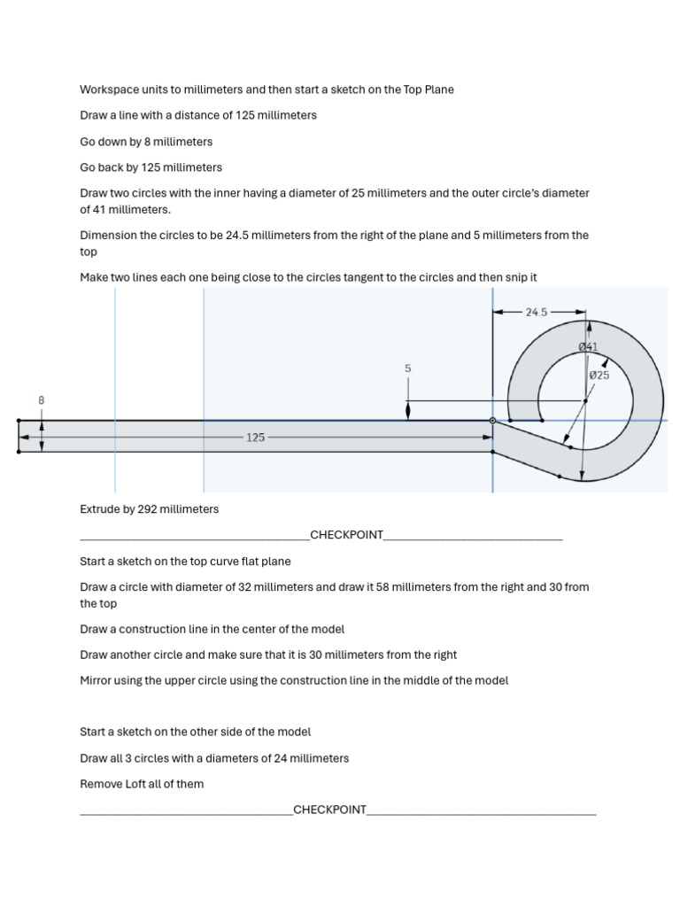 Onshape 3d Modeling Hinge Tutorial Exercise | PDF | Diameter | Circle