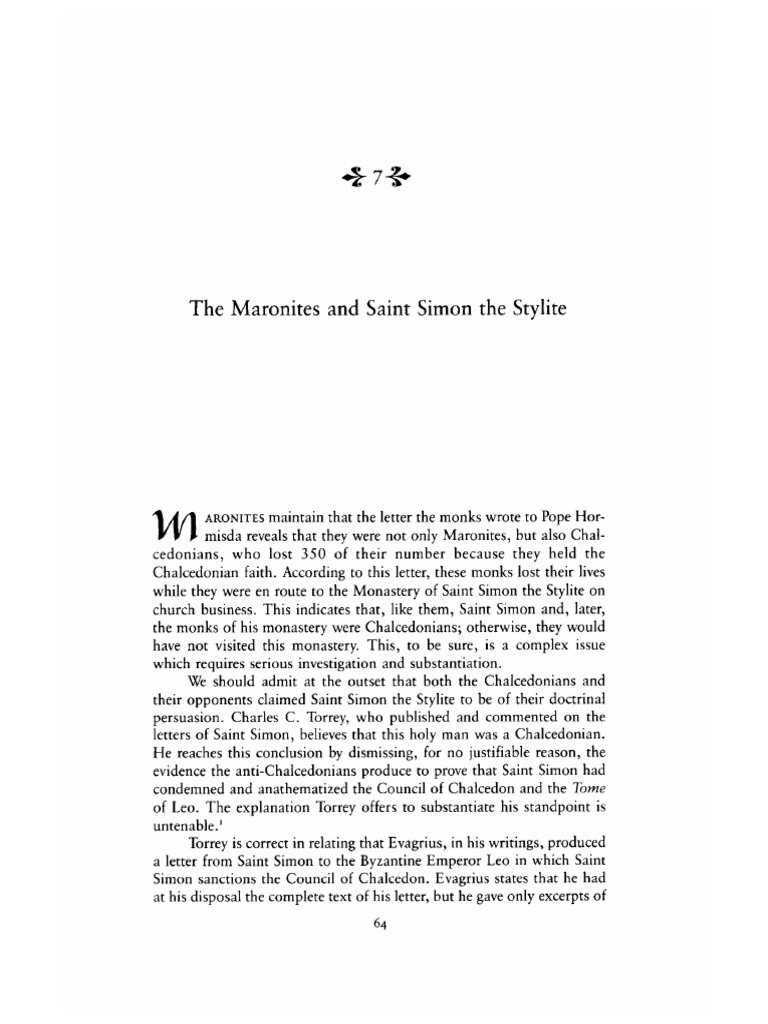 Simon The Stylite - The Maronites in History | PDF | Council Of ...