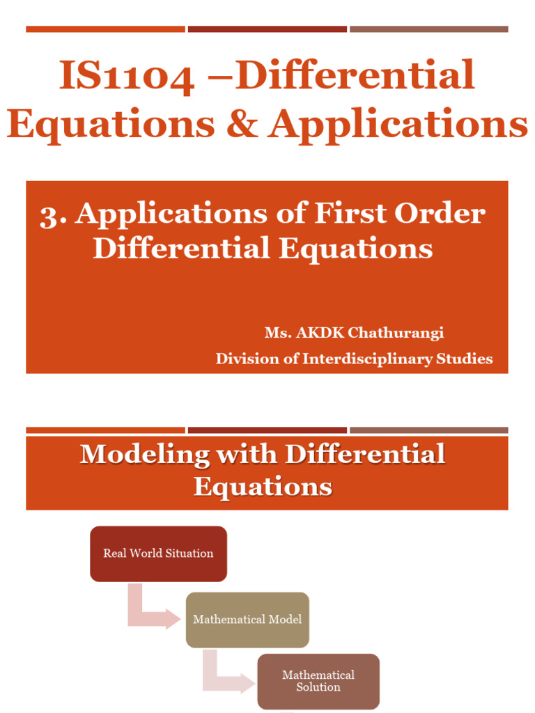 Applications of First Order de | PDF | Electrical Network | Inductance