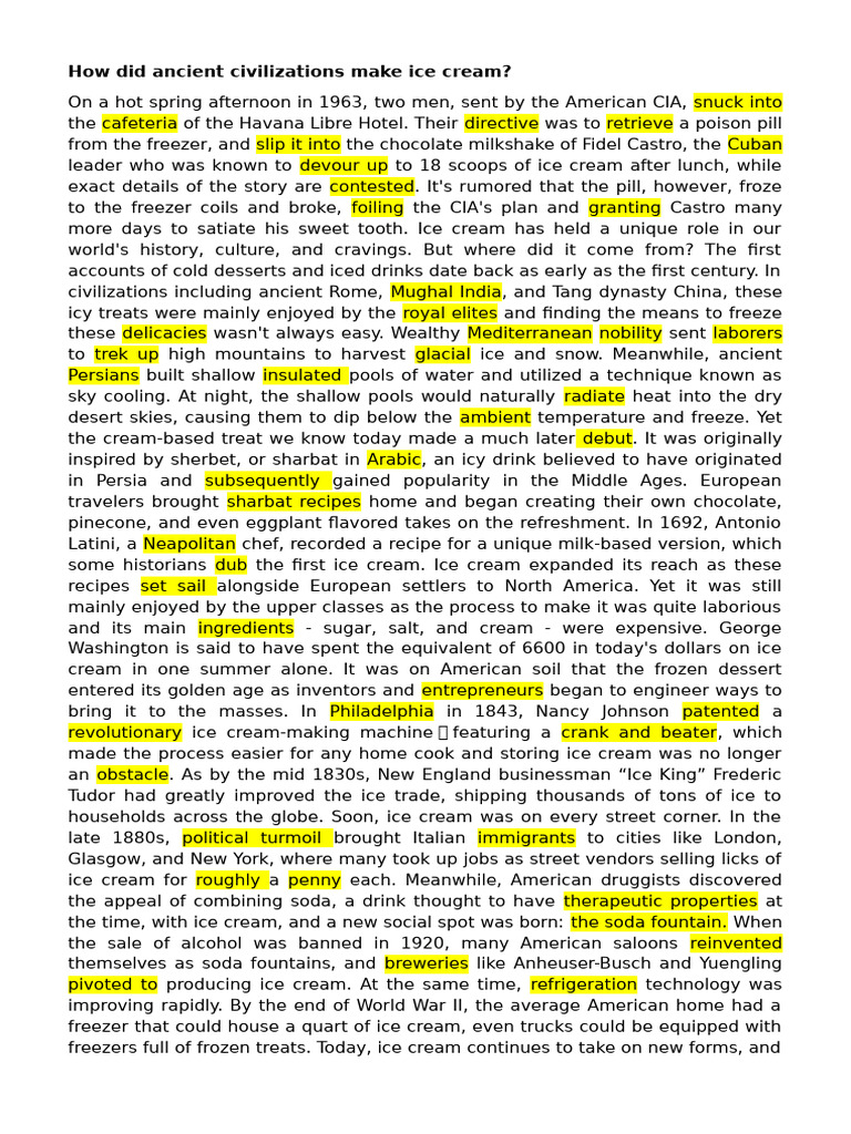 How Did Ancient Civilizations Make Ice Cream | PDF | Ice Cream | Soft Drink