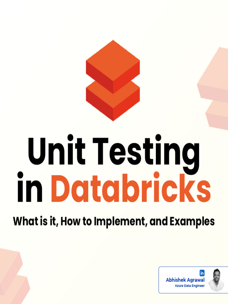 Unit Testing in Databricks with PySpark | PDF | Unit Testing | Apache Spark