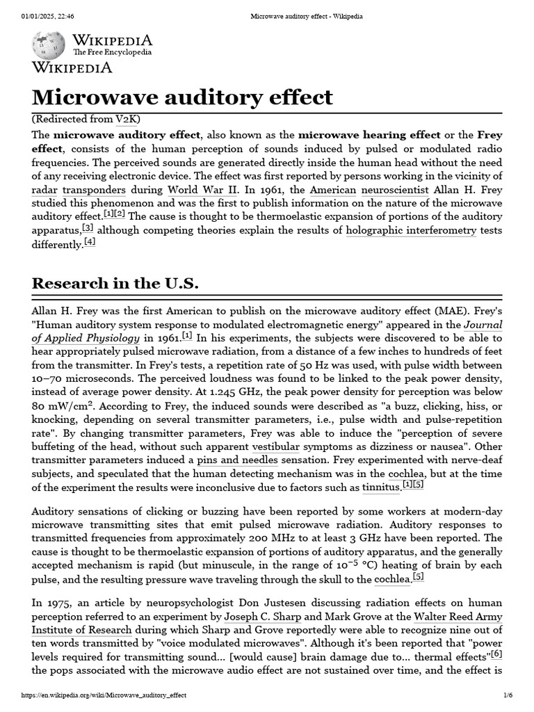 Microwave Auditory Effect Explained | PDF